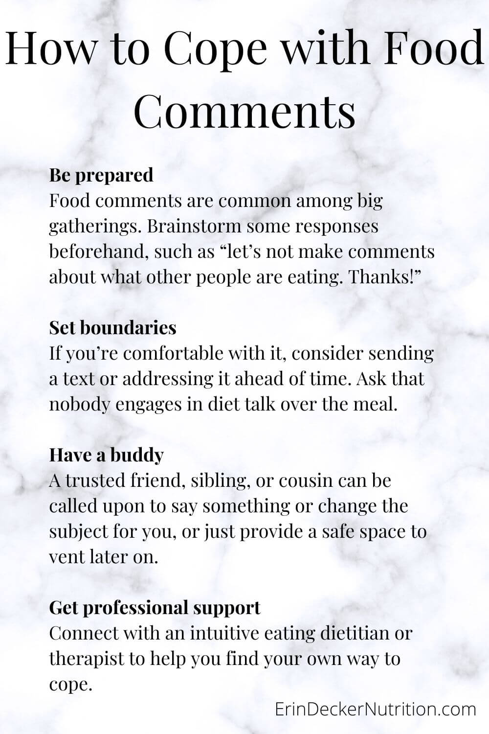 How to respond to food comments during the holidays | Erin Decker Nutrition
